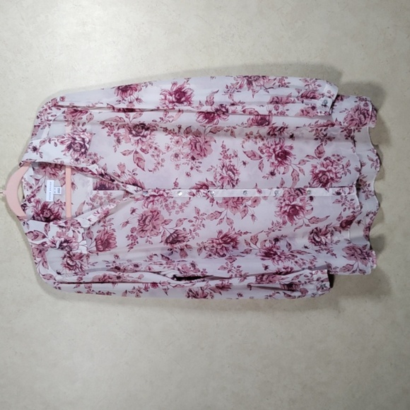 Susan Graver | Tops | 529 Susan Graver Cream And Dusty Rose Sheer ...